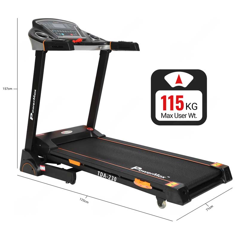 PowerMax Fitness TDA-230 Semi-Auto Lubrication Motorized Treadmill